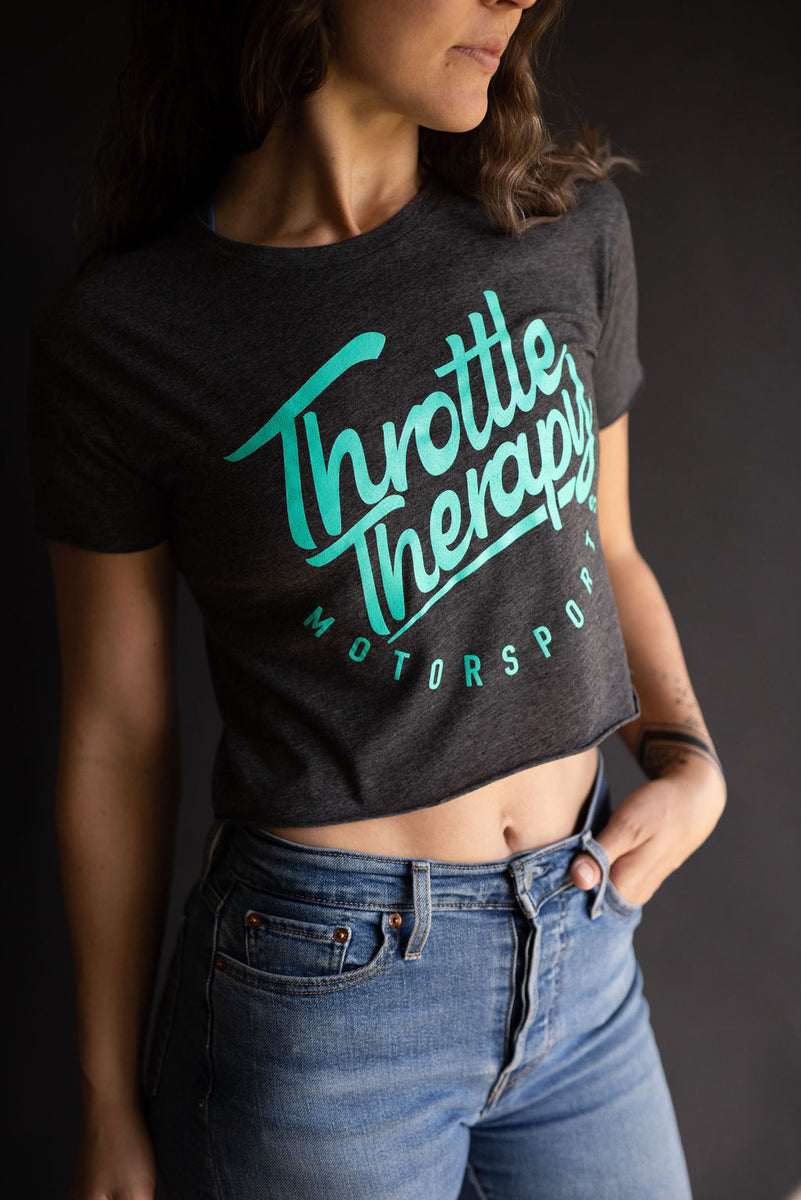 Classic TTMS Crop Top - Grey Sky – Throttle Therapy Motorsports